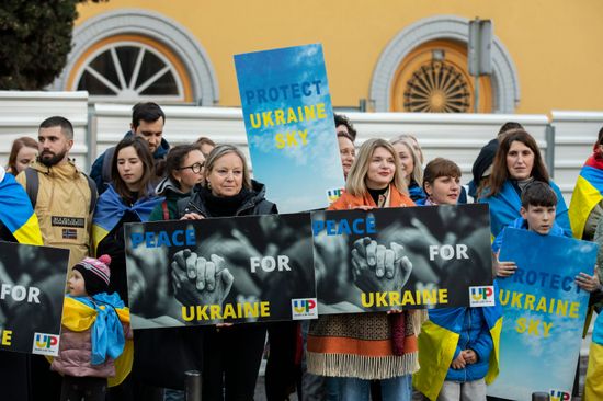 Protesters Seen Holding Placards During Anti Editorial Stock Photo ...