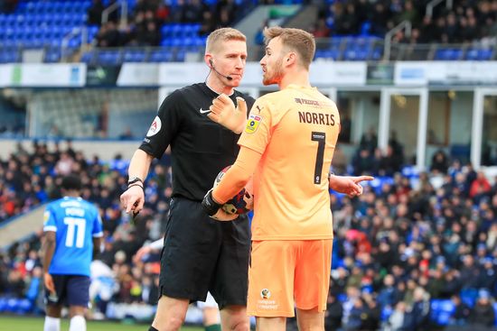 Referee Scott Oldham Conversation Will Norris Editorial Stock Photo ...