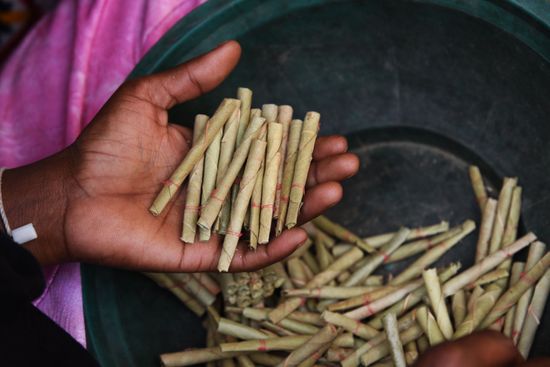 Women Handmaking Indian Cigarettes Called Bidis Editorial Stock Photo ...