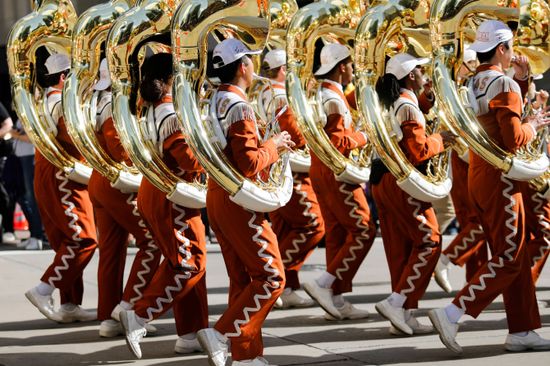 University Texas Marching Band Walks Down Editorial Stock Photo - Stock ...