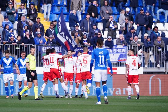 Team Ssc Bari Celebrates Goal Leonardo Editorial Stock Photo - Stock ...