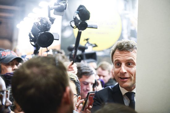 French President Emmanuel Macron Back Speaks Editorial Stock Photo ...