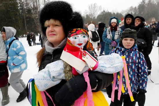 Woman Holds Effigy Lady Maslenitsa During Editorial Stock Photo - Stock ...
