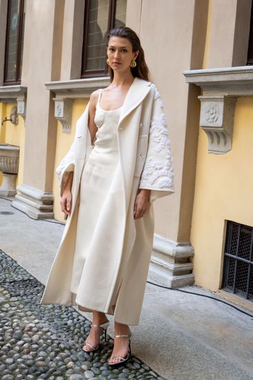 Danielle Cooperman Wears Cream Colored Silk Editorial Stock Photo ...