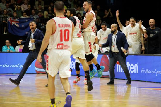 Lebanon Players Celebrate During Fiba Basketball Editorial Stock Photo ...