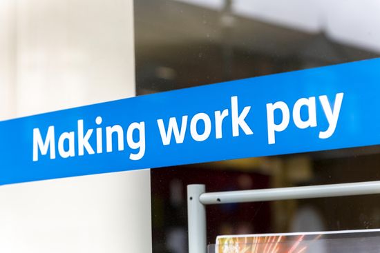 Making Work Pay Window Sign Devizes Editorial Stock Photo - Stock Image ...