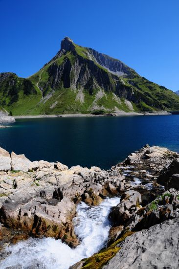 Spullersee Reservoir Source Lech Vorarlberg Background Editorial Stock ...