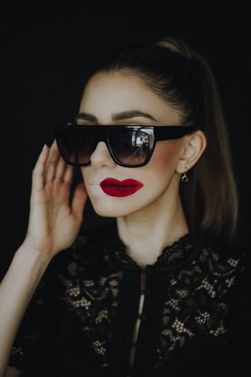 Woman Staggered Red Lips Editorial Stock Photo - Stock Image | Shutterstock
