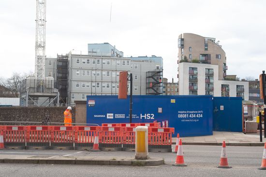 Hs2 Construction Compound Hampstead Road Hs2 Editorial Stock Photo ...