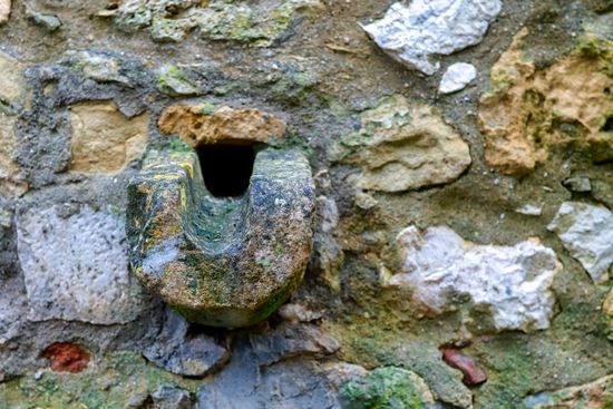 Antique Stone Water Drain Medieval Wall Editorial Stock Photo - Stock ...