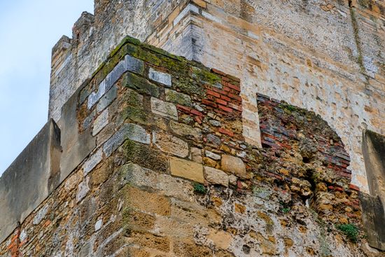 Low Angle Fortified Tower Showing Brick Editorial Stock Photo - Stock ...