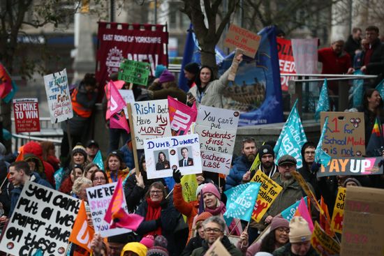 Education Workers Placards Attend Save Our Editorial Stock Photo ...