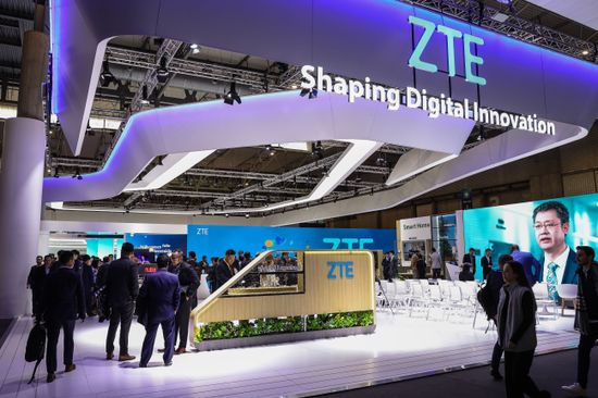 Attendees On Zte Stand During Day Editorial Stock Photo - Stock Image ...