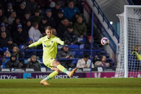 Portsmouth Goalkeeper Matt Macey During Efl Editorial Stock Photo ...