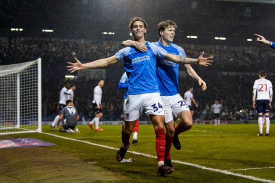Goal Portsmouth Defender Ryley Towler Scores Editorial Stock Photo ...