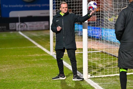 Referee Geoff Eltringham Testing Goal Line Editorial Stock Photo ...