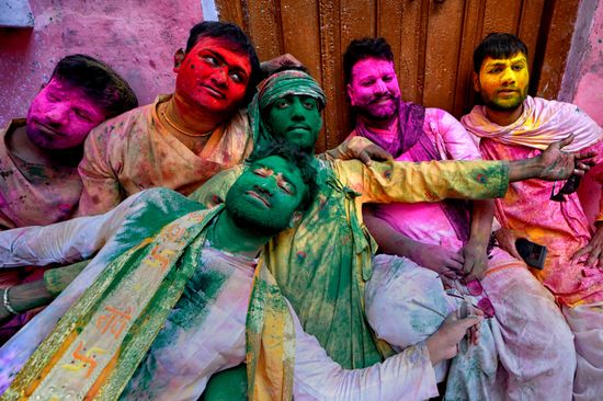 Devotees Colour All Over Pose Photo Editorial Stock Photo - Stock Image ...