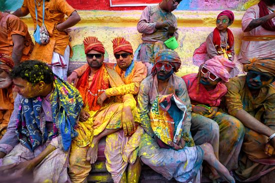Devotees Colour All Over Pose Photo Editorial Stock Photo - Stock Image ...