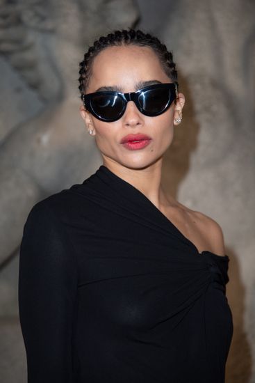 Zoe Kravitz Attending Saint Laurent Womenswear Editorial Stock Photo ...