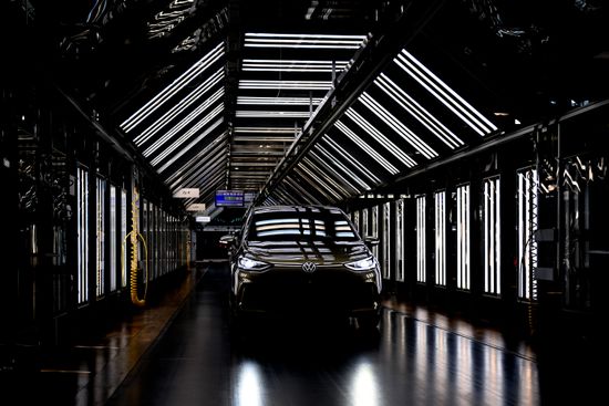 Redesigned Volkswagen Id3 Car On Display Editorial Stock Photo - Stock ...