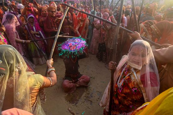 Hindu Men Ritually Beaten Sticks Lathi Editorial Stock Photo - Stock ...