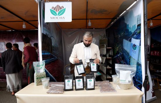 Coffee Merchant Displays Products Coffee Fair Editorial Stock Photo ...