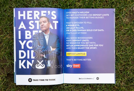 Sky Bet Advert Match Day Programme Editorial Stock Photo - Stock Image ...