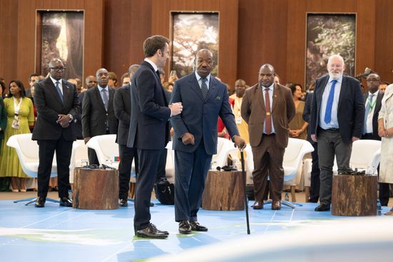 French President Emmanuel Macron Ali Bongo Editorial Stock Photo ...