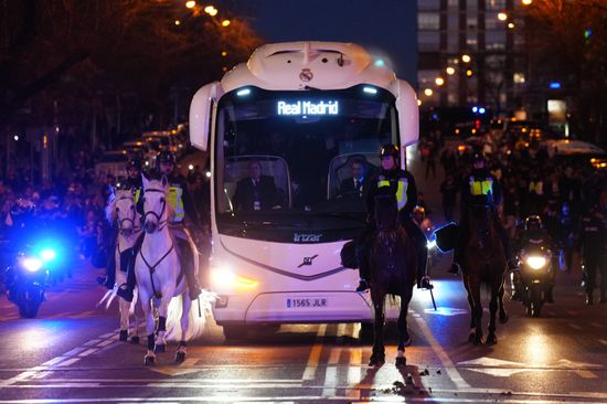 Real Madrids Team Bus Arrives Santiago Editorial Stock Photo - Stock ...