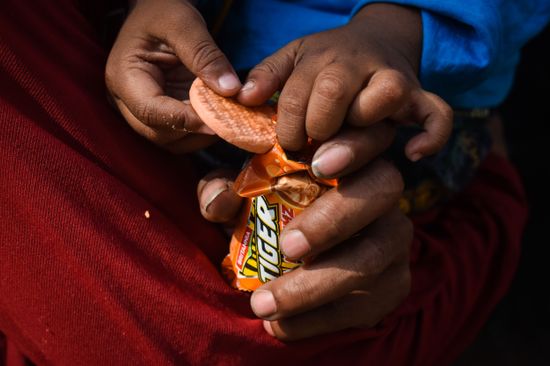 Child Taking Biscuits Packet Inside Child Editorial Stock Photo - Stock ...