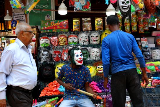 Vendor Wears Joker Mask He Sells Editorial Stock Photo - Stock Image ...