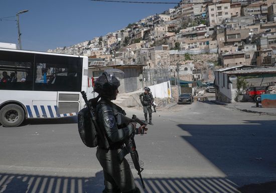 Israel Border Police Officers Patrol Silwan Editorial Stock Photo ...