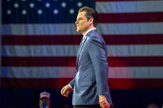 Republican Representative Florida Matt Gaetz Speaks Editorial Stock ...