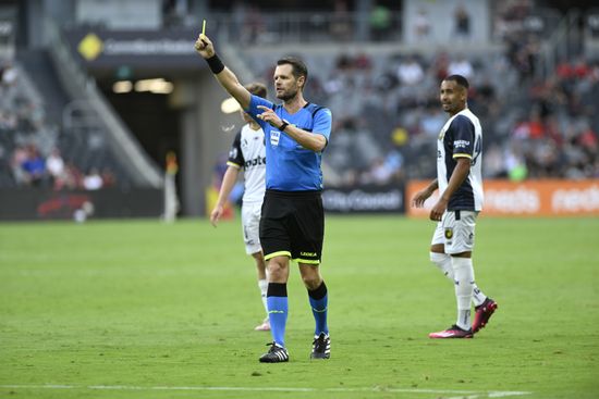 Referee Chris Beath Gives Cameron Windust Editorial Stock Photo - Stock ...