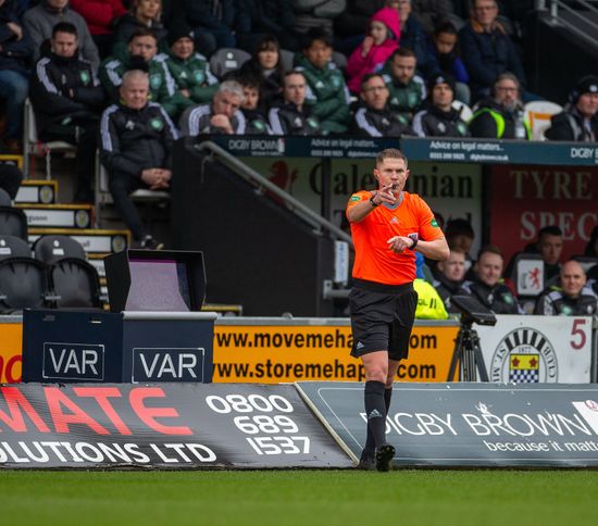 Referee David Dickinson Points Penalty Spot Editorial Stock Photo ...