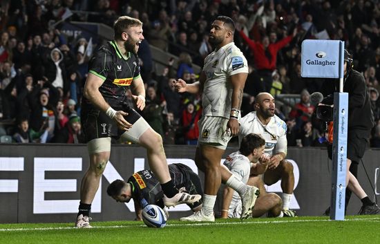 Try Scorer Sam Riley Harlequins Celebrates Editorial Stock Photo ...