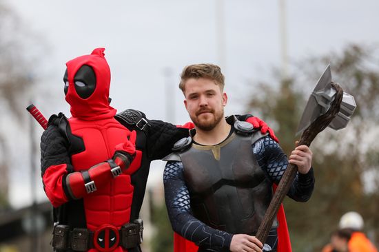 Cosplayers Dressed Movie Characters Costume Attend Editorial Stock ...
