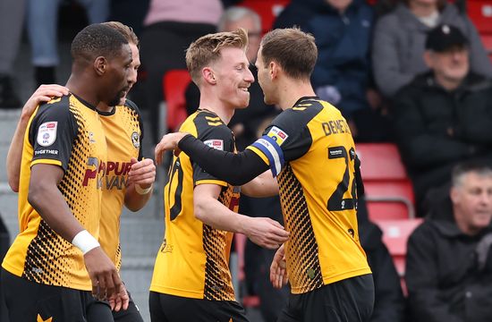 Hayden Lindley Newport County Celebrates 1st Editorial Stock Photo ...