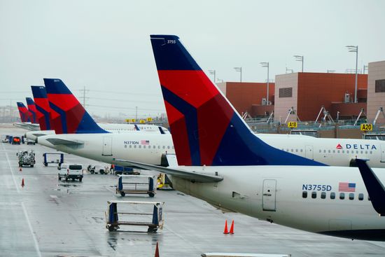 Delta Delta Air Lines Planes Sit Editorial Stock Photo - Stock Image ...