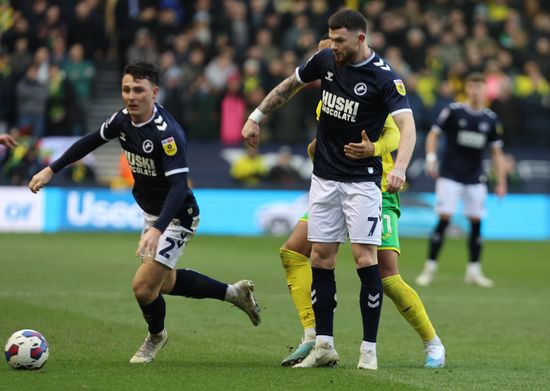 Lr Danny Mcnamara Millwall Oliver Burke Editorial Stock Photo - Stock ...