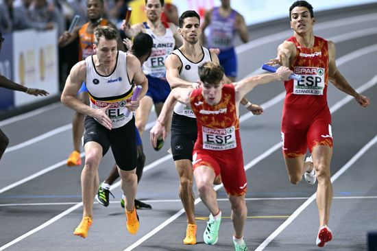 Belgian Julien Watrin Receives Relay Baton Editorial Stock Photo ...