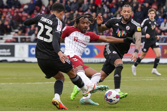 Northampton Towns Josh Eppiah Challenged By Editorial Stock Photo ...