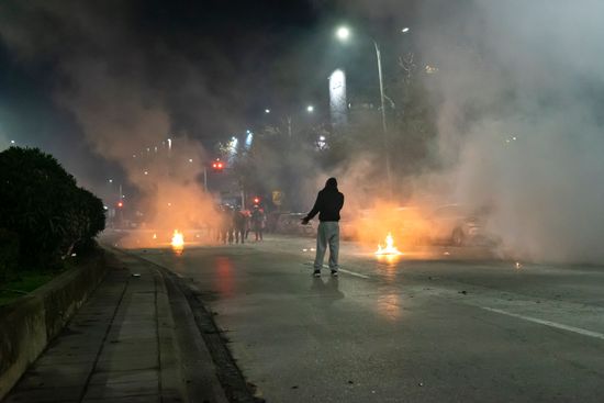 Protester Yelling Police During Clashes Thessaloniki Editorial Stock ...