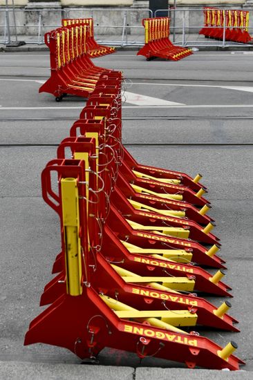Mobile Vehicle Barrier Road Block Roadblock Editorial Stock Photo ...