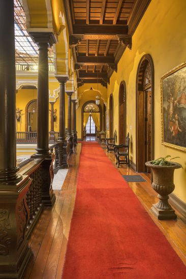 Archbishops Palace Main Hall Gallery Lima Editorial Stock Photo - Stock ...