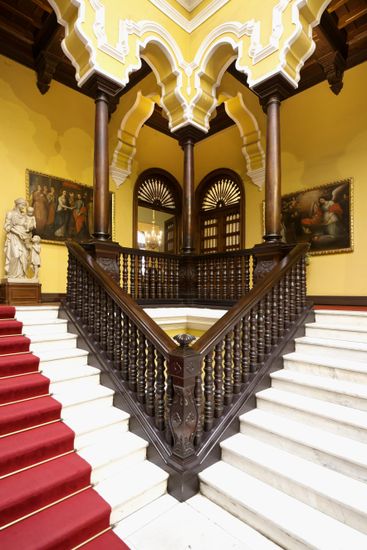 Archbishops Palace Main Hall Gallery Lima Editorial Stock Photo - Stock ...