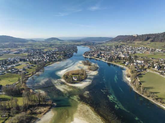 Outflowing Lake Constance Called Lake Rhine Editorial Stock Photo ...