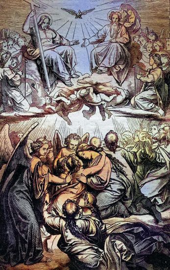 Biblical History Heaven Historical Steel Engraving Editorial Stock ...