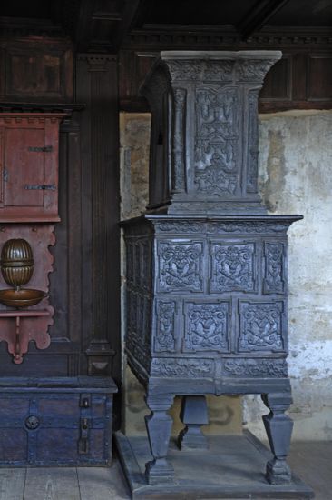 Tiled Stove Early 17th Century Upper Editorial Stock Photo - Stock ...