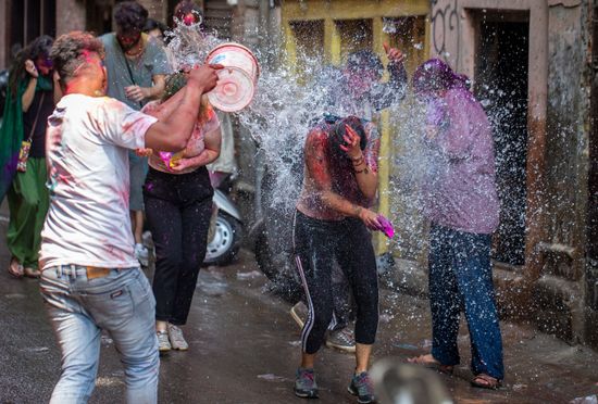 Young Man Throws Water On Pedestrians Editorial Stock Photo - Stock ...